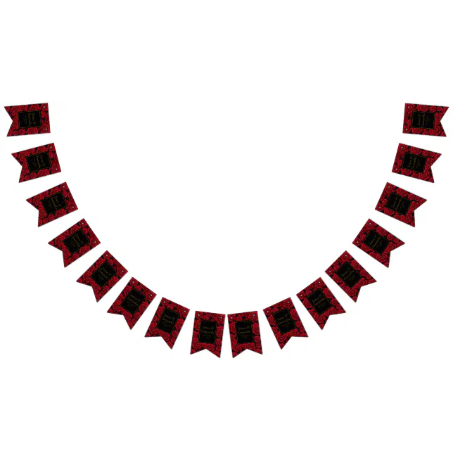 Elegant Red Rose - Wedding Bunting Flags | Zazzle
