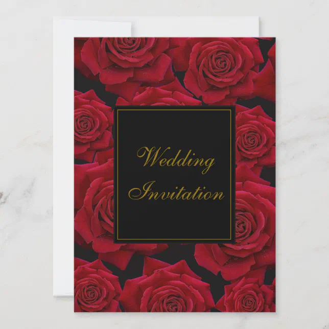 Elegant Red Rose - Wedding Invitation | Zazzle
