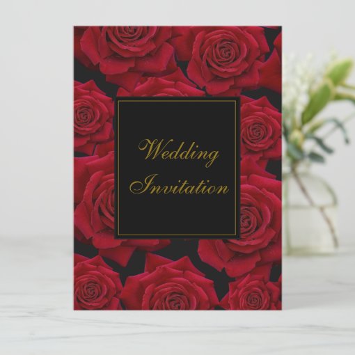 Elegant Red Rose - Wedding Invitation | Zazzle
