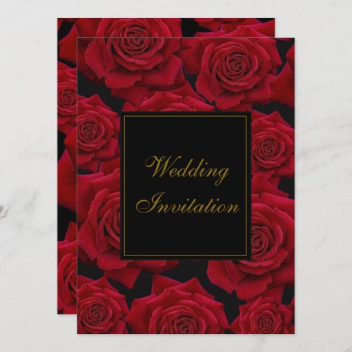Elegant Red Rose - Wedding Invitation | Zazzle