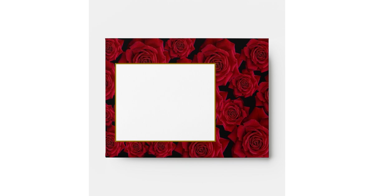 Elegant Red Rose - Wedding Invitation Envelope | Zazzle