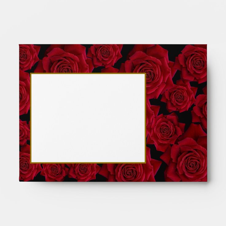Elegant Red Rose - Wedding Invitation Envelope | Zazzle