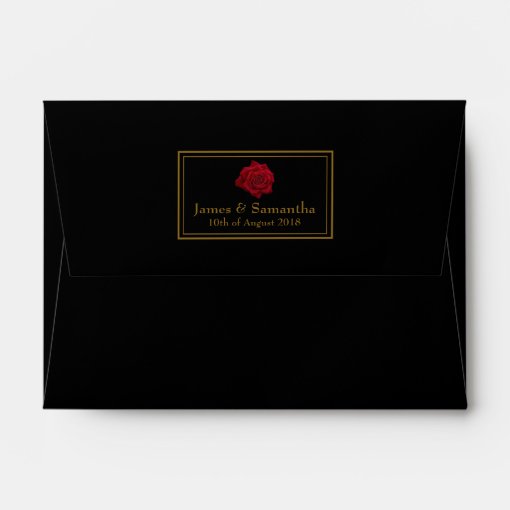 Elegant Red Rose - Wedding Invitation Envelope | Zazzle