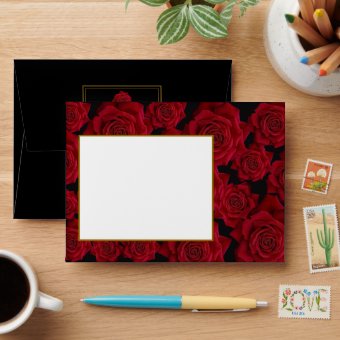 Elegant Red Rose - Wedding Invitation Envelope | Zazzle