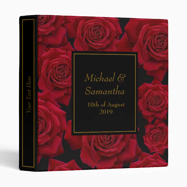 Elegant Red Rose - Wedding Planner 3 Ring Binder | Zazzle