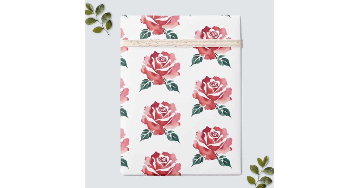 Elegant Red Rose Wrapping Paper | Zazzle