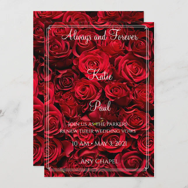 Elegant Red Roses Wedding invitation | Zazzle