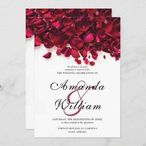 Elegant Red Roses Wedding Invitation | Zazzle