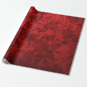 Elegant red royal damask floral pattern wrapping paper | Zazzle