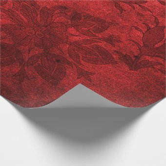 Elegant red royal damask floral pattern wrapping paper | Zazzle