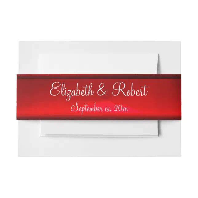 Elegant Red Satin Ribbon Custom Belly Band | Zazzle