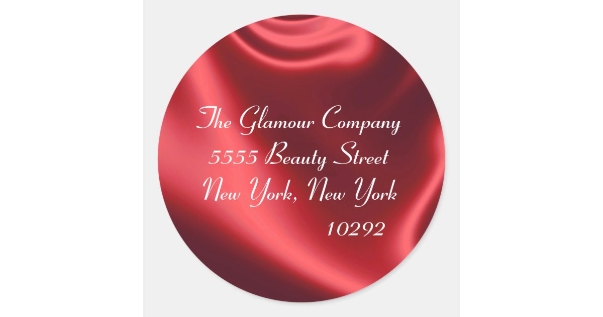 Elegant Red Satin Stickers | Zazzle