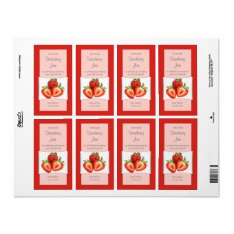 Elegant Red Strawberry Label | Zazzle
