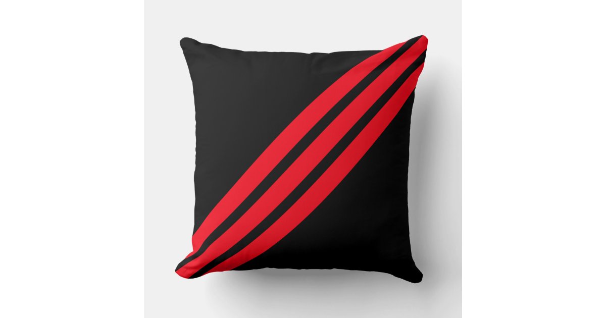 Elegant Red Stripes Throw Pillow | Zazzle