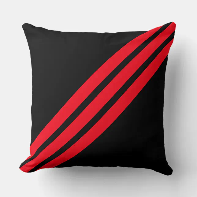 Elegant Red Stripes Throw Pillow | Zazzle