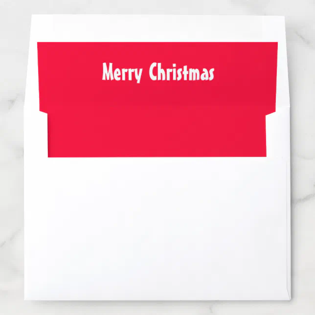 Elegant Red Template Merry Christmas Text Envelope Liner | Zazzle