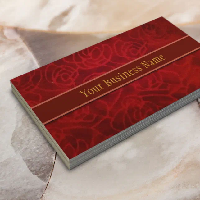 Elegant Red Velvet Background Salon Spa Business Card | Zazzle