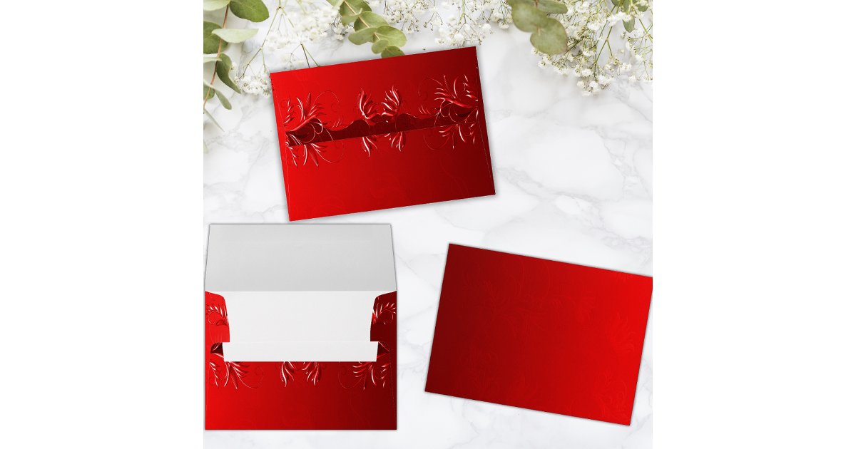 Elegant Red Wedding Envelope | Zazzle