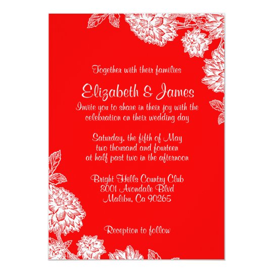 Elegant Red Wedding Invitations | Zazzle.com