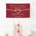 Elegant Red Welcome Wedding Banner | Zazzle