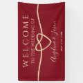 Elegant Red Welcome Wedding Banner | Zazzle