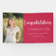 Elegant Red White Graduation Photo Banner | Zazzle