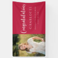 Elegant Red White Graduation Photo Banner | Zazzle