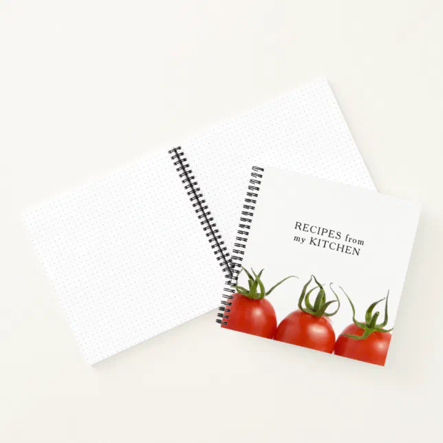 Elegant Red White Tomato Photo Recipes Book | Zazzle