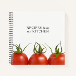 Elegant Red White Tomato Photo Recipes Book | Zazzle