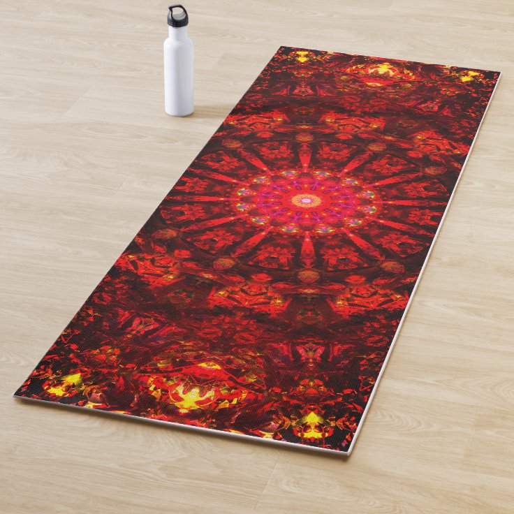 Elegant Red Yoga Mat | Zazzle