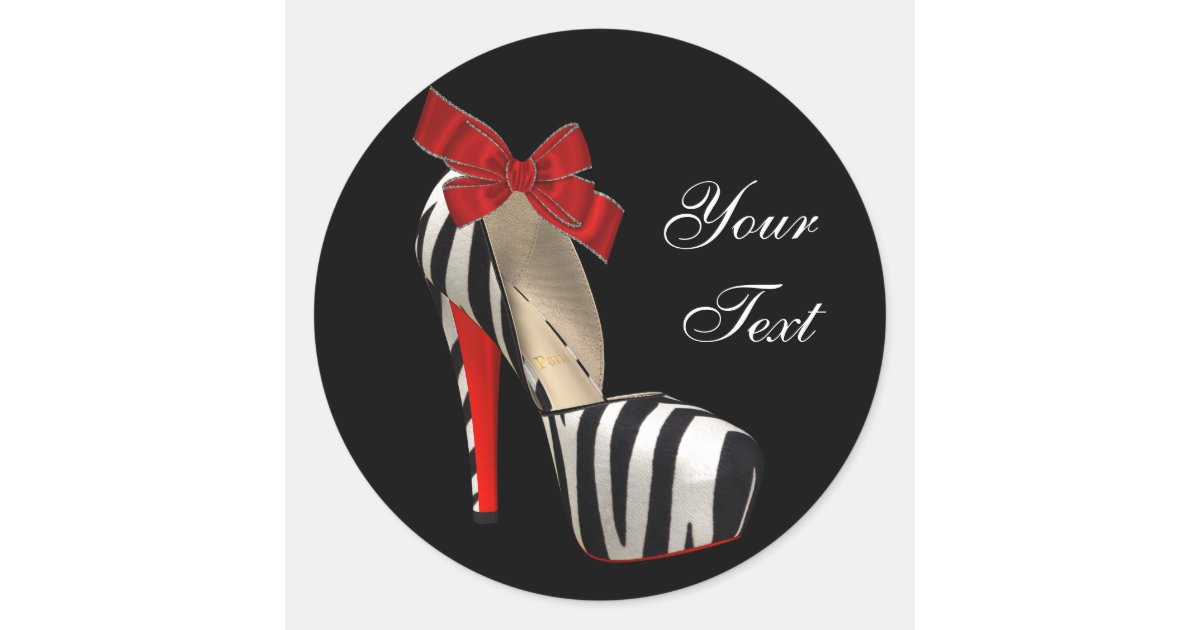 Elegant Red Zebra High Heel Shoe Stickers | Zazzle