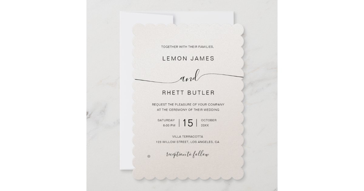 Elegant Refined Luxury Calligraphy Wedding Invitation | Zazzle