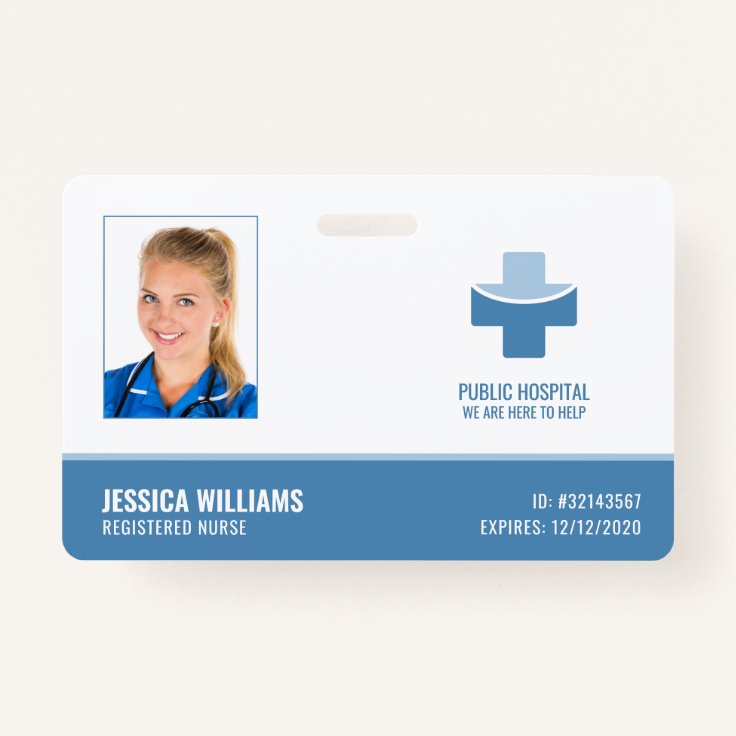 Elegant Registered Nurse RN Medical Staff ID Badge | Zazzle