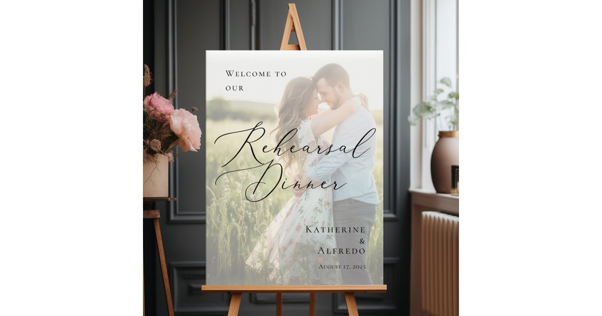 Elegant Rehearsal Dinner photo welcome Poster | Zazzle