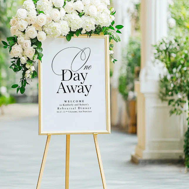 Elegant Rehearsal Dinner White Welcome Sign | Zazzle