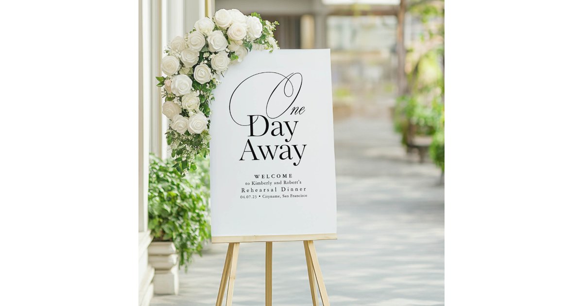 Elegant Rehearsal Dinner White Welcome Sign | Zazzle