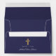 Elegant Religious Cross Navy Blue Boy Baptism Envelope | Zazzle