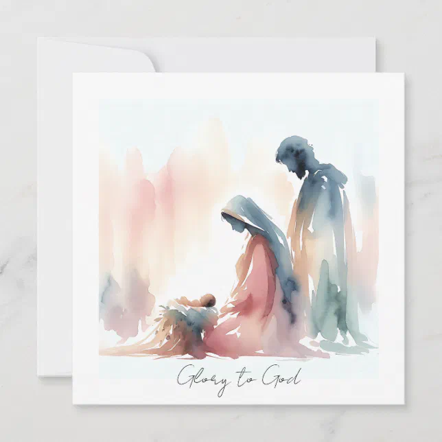 Elegant Religious Glory To God Christian Christmas Holiday Card | Zazzle