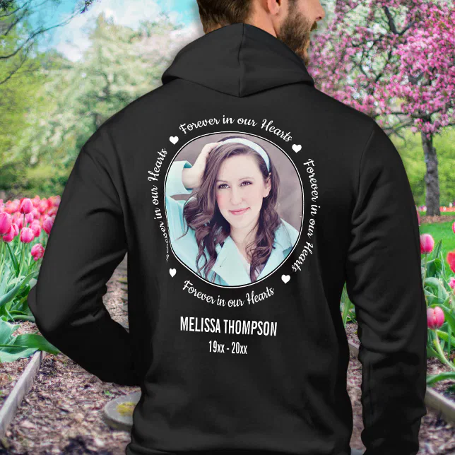 Elegant Remembrance Personalized Photo Memorial Hoodie | Zazzle