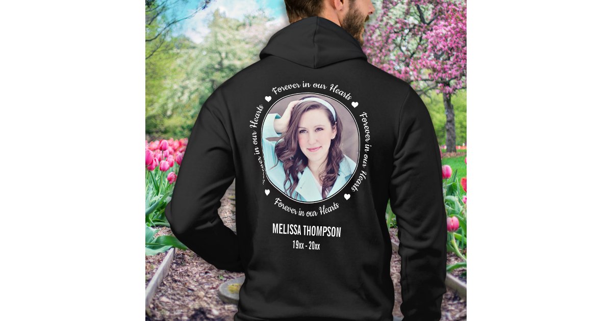 Elegant Remembrance Personalized Photo Memorial Hoodie | Zazzle