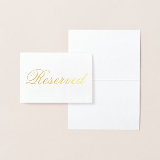 Elegant Reserved Gold Foil Table Card | Zazzle