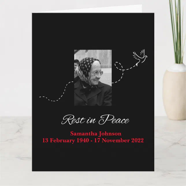 Elegant Rest in Peace Condolence Card | Zazzle