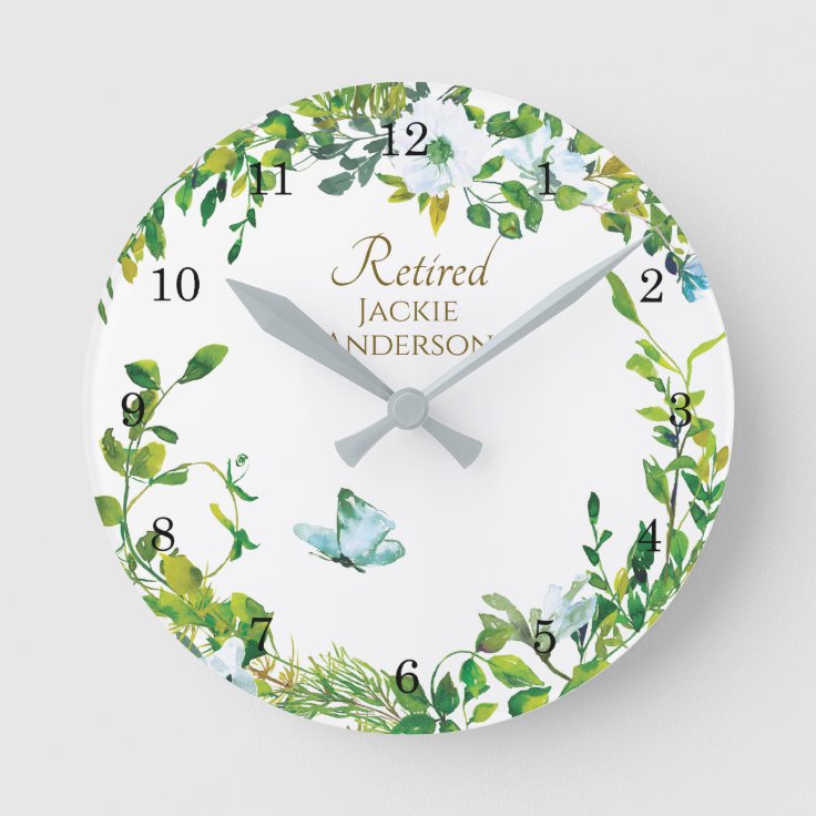 Elegant RETIREMENT Gift - Personalized Clock Leafy | Zazzle