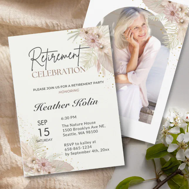 Elegant Retirement Party Card Online Printable | Zazzle