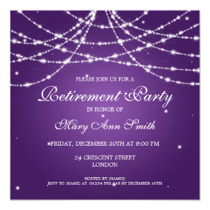 Purple Retirement Party Invitations | Zazzle