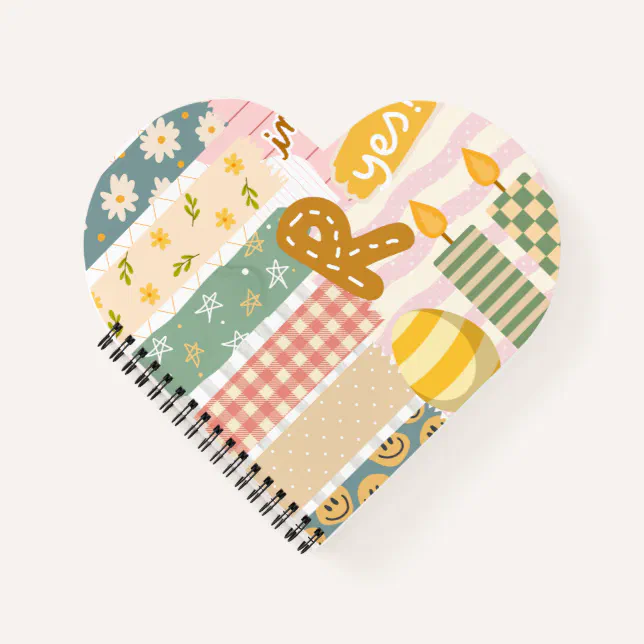 Elegant retro collage art girly scrapbook Pattern Notebook | Zazzle