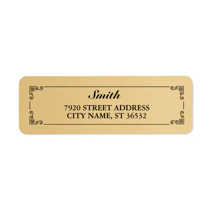 Elegant Retro Golden Gradient Label | Zazzle