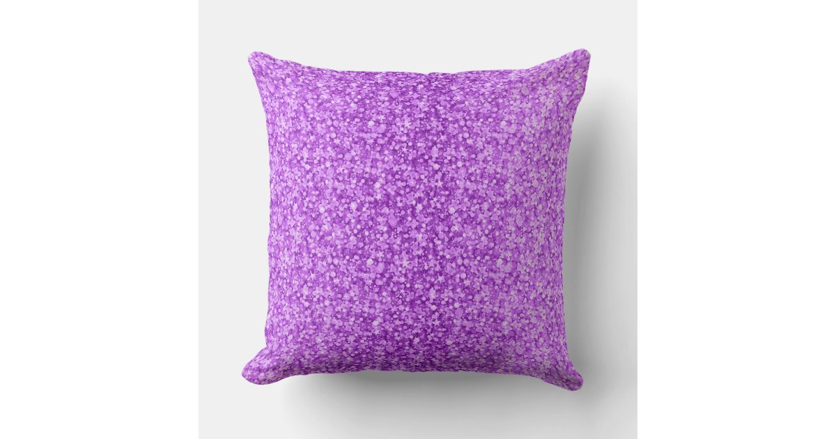 Elegant Retro Purple Glitter And Sparkles Throw Pillow | Zazzle