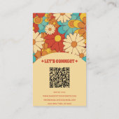 Elegant Retro QR Code Groovy Floral Trendy Boho Business Card | Zazzle