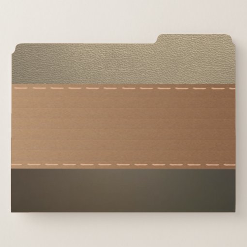 Elegant Retro Stitched Faux Leather Look File Folder | Zazzle